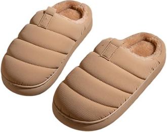 Generic Chaussons Femme Chauds Flocons, Pantoufles Douces &agrave; Semelle &Eacute;paisse Anti-D&eacute;rapante, M&eacute;moire de Mousse pour Int&eacute;rieur et Ext&eacute;rieur,Kaki,40 EU