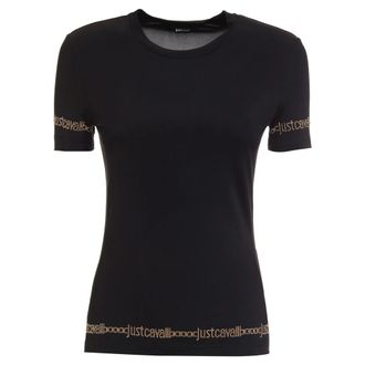 Just Cavalli Femme, Tops, Noir, Taille: 36 FR Collection de T-shirts et Polos Noirs