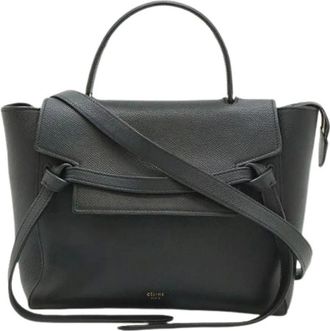 Celine Sac bandouli&egrave;re micro en cuir pr&eacute;-poss&eacute;d&eacute; 2Way - Femme - Pre-owned - Noir - Taille: ONE Size