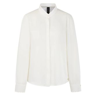 Marc Cain Bluse mit Spitzendetails und Stehkragen - - Blouses & Shirts - Damen - Wei&szlig; - L