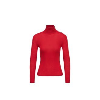 Moncler Moncler Textured Wool Jumper, Women, Red, Size: Xl