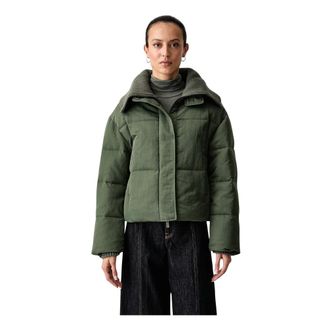 Scotch & Soda Doudoune courte &agrave; col c&ocirc;tel&eacute; - Femme - Vestes - Vert - Taille: 40 FR