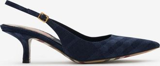 Burberry Escarpins Dame Check &agrave; talon ouvert, Size: 36