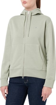 GANT Damen Shield Zip Hoodie Kapuzenpullover, Faded Sage, L EU
