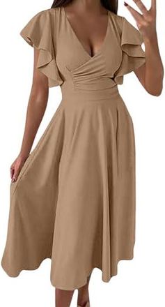 Generic Robe Longue Vintage Femme Robe Bordeau Jupes en Jean Mere Noel Robe Robe De MariéE Brillante Tenue De Mere Noel Femme Robe De SoiréE Orientale Jupe Cr