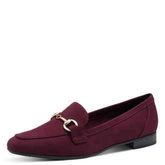 Marco Tozzi Marco Tozzi Damen Loafer ohne Absatz Vegan mit Schnalle, Rot (Mulberry), 37 EU