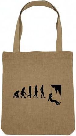 Fabulous Sac Shopping Tote Bag Aspect Lin - Evolution Sp&eacute;l&eacute;o Sport Athl&egrave;te Grotte Sp&eacute;l&eacute;ologie - Sac de Courses Toile Epaisse 360g Beige Naturel Cabas Port&eacute; Epa