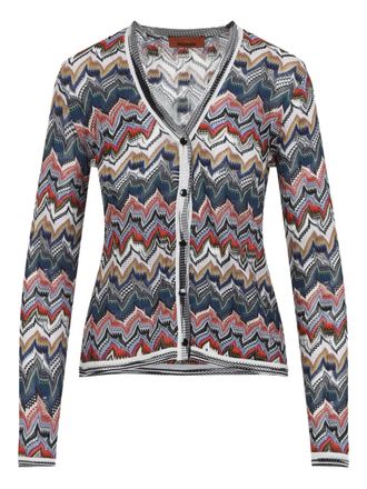 Missoni cardigan en maille à motif zigzag - Bleu