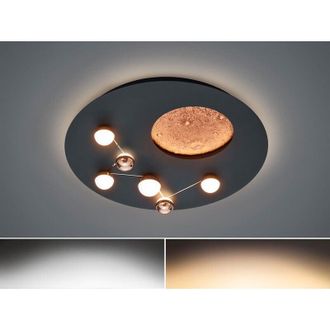 Trio Leuchten Flache led Deckenleuchte zodiac Schwarz Rund, &oslash; 50cm