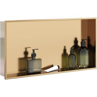 vidaXL vidaXL Duschnische Golden Gebürstet 62x32x9 cm Edelstahl