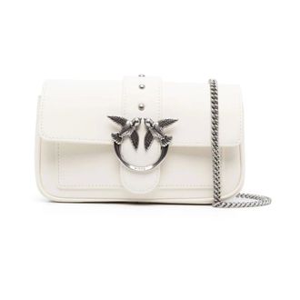 Pinko Pinko, Femme, Sacs, Blanc, Taille: ONE Size Sac bandouli&egrave;re en cuir Love Birds