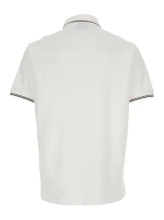 Emporio Armani Mens Polo Shirt Two-Tone Collar White Cotton T-Shirts And Polos