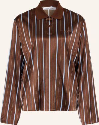 Sams&oslash;e & Sams&oslash;e Sams&oslash;e Sams&oslash;e Satin-Poloshirt Sadovers braun