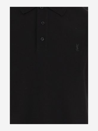 Saint Laurent Mens Cotton Polo Shirt Black T-shirts And Polos