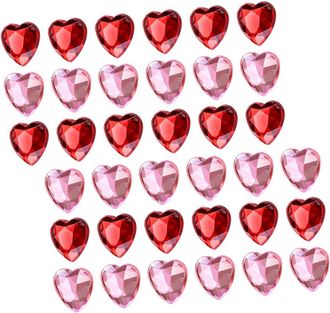 Valiclud 400 St&uuml;ck Herzornamente Kunststoff Rot und Rosa Vasenf&uuml;ller f&uuml;r Tischdekoration Verschlei&szlig;festes Dekoherz f&uuml;r Hochzeit und Valentinstag