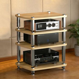 Generic HiFi Regal Niedriges AV-Medienregal, 4-stufiges Stereo-St&auml;nder- und Racksystem mit sto&szlig;d&auml;mpfenden F&uuml;&szlig;en, Audio-Rack for DVD-Player/Spielkonsole/TV-Box