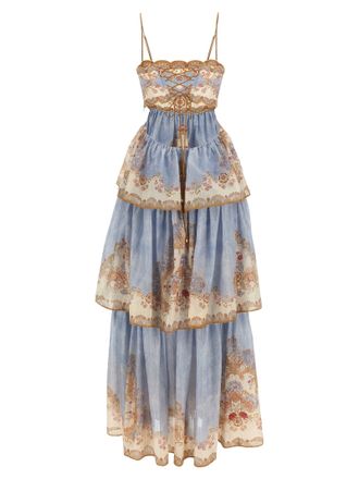 Zimmermann Womens Blue Cotton Long Dress