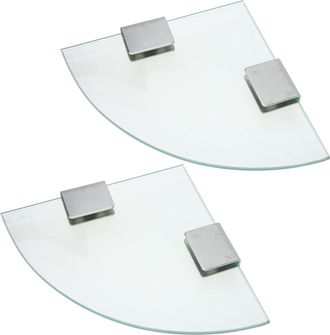 BESPORTBLE Glas Wandregal Bad 15cm Edelstahl 201 Eckregal Wandhalter Badaufbewahrung Regal f&uuml;r Badezimmerutensilien