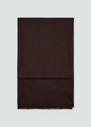 Mango Foulard bords effiloch&eacute;s chocolat - Femme - Taille unique - MANGO