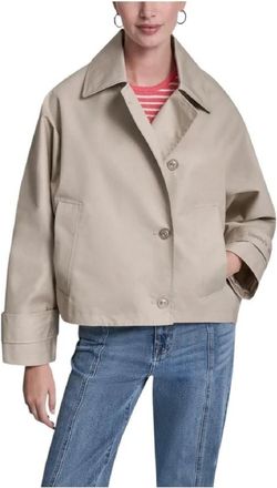 DKNY Dkny, Femme, Vestes, Beige, Taille: 40 FR Short Single Breasted Dolman Jacket
