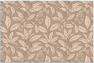 Wallario Outdoor-Poster f&uuml;r Garten oder Balkon Florales Muster, Motivbanner Gr&ouml;&szlig;e: ca. 120 x 180 cm, Outdoor-Bild