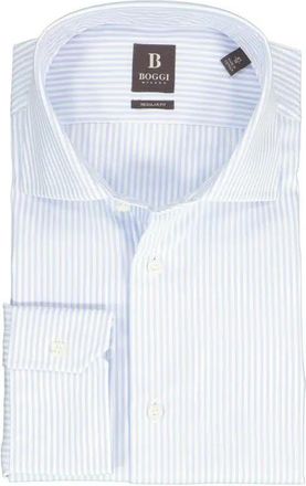 Boggi Milano Herren Hemd blau gestreift