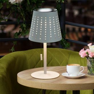 ETC Shop Lampe de table, lampe solaire, éclairage extérieur, lampe de terrasse, minuterie câble usb, batterie rechargeable, interrupteur à tirette dimmable