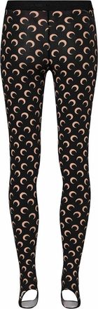Marine Serre Moon-Print Stretch Leggings - Black