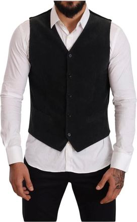 Dolce & Gabbana Homme, Costumes, Noir, Taille: M Corduroy Vest Classic Style