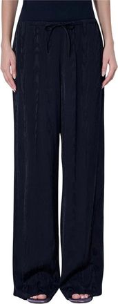 Dries Van Noten Pantalon large Puvis en satin - Femme - Pantalons - Noir - Taille: 36 FR