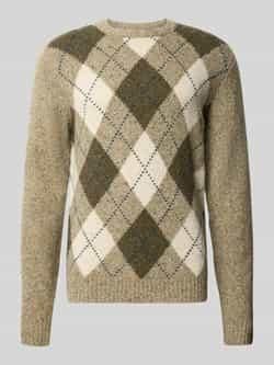 Fynch-Hatton Regular Fit Strickpullover mit Karomuster