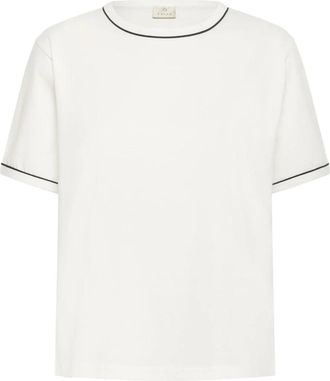 Kaffe Femme, Tops, Blanc, Taille: 44 FR Casual Tee Deep Contrast Top