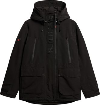 Superdry Herren Ultimative SD-Windjacke mit Kapuze und Stickerei Schwarz XXL