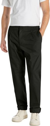 Replay Herren Chino Hose mit Tunnelzug, Black 098 (Schwarz), 32W/32L