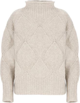 KANGRA Femme, Pulls, Beige, Taille: 40 FR Pull &agrave; Col Roul&eacute;