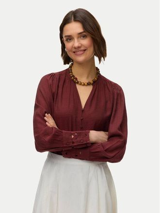 Vero Moda Hemd Irina 10338396 Dunkelrot Regular Fit
