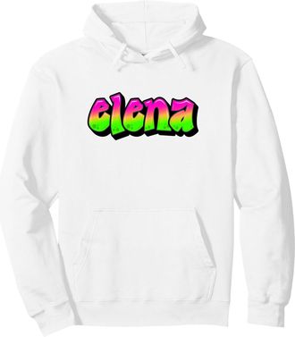 BDAZ Elena Graffiti Personalisierter Name Gr&uuml;n Rosa Frauen M&auml;dchen Pullover Hoodie