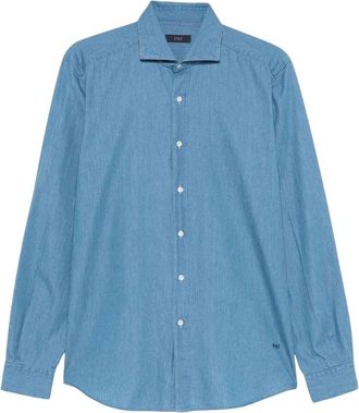 Fay Camicia - Homme - Chemises - Bleu - Taille: 2XL