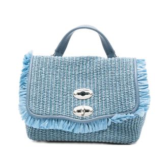 Zanellato Femme, Sacs, Bleu, Taille: ONE Size Baby Postina Fringed Tote