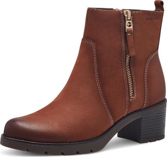 Tamaris COMFORT Damen Winterstiefel mit Absatz aus Leder Gefüttert, Braun (Cognac Nubuk), 40 EU