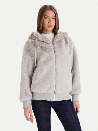 Guess Pelzmantel W5BL66 W3890 Grau Regular Fit