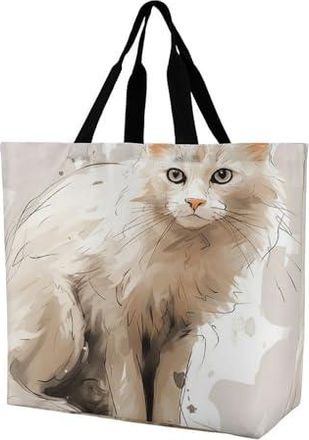 Generic Photos De Chats Blancs Sac A Main Femmes L&eacute;ger Tote Bag Grand Sac A Main Femme Pour Universit&eacute; Gym Quotidienne