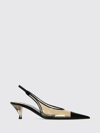 Saint Laurent Escarpins slingback bicolores Fanny en cuir verni avec talon moyen &eacute;vas&eacute;