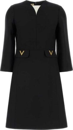 Valentino Garavani Femme, Robes, Noir, Taille: 42 FR Robe Courte Crepe Couture