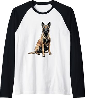 Whyitsme Design Belgischer Malinois-Hund Illustration Raglan