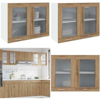 vidaXL Vidaxl - Armoire en verre suspendue chêne artisanal bois dingénierie