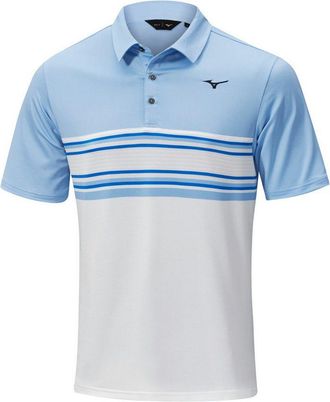 Mizuno Poloshirt Mizuno Golf Polo Quick Dry Oceanic Hellbau-Weiß Herren
