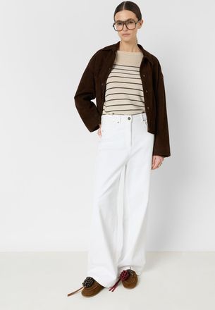 Gerard Darel Pull ample ray&eacute; en lin m&eacute;lang&eacute; - LEVIA - Marron