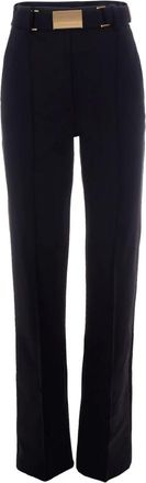 Elisabetta Franchi Femme, Pantalons, Noir, Taille: 42 FR Belted Pantalons