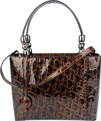 Dior Crossbody Bags - Christian Dior Patent Leather Oblique Monogram Mar - Gr. unisize - in Braun - f&uuml;r Damen